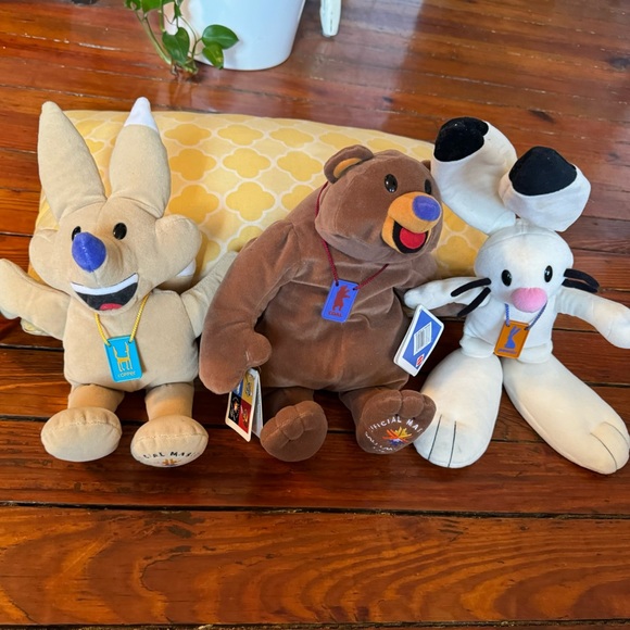 Mattel | Toys | Retro 202 Olympic Mascot Stuffed Animals Set Of 3 ...